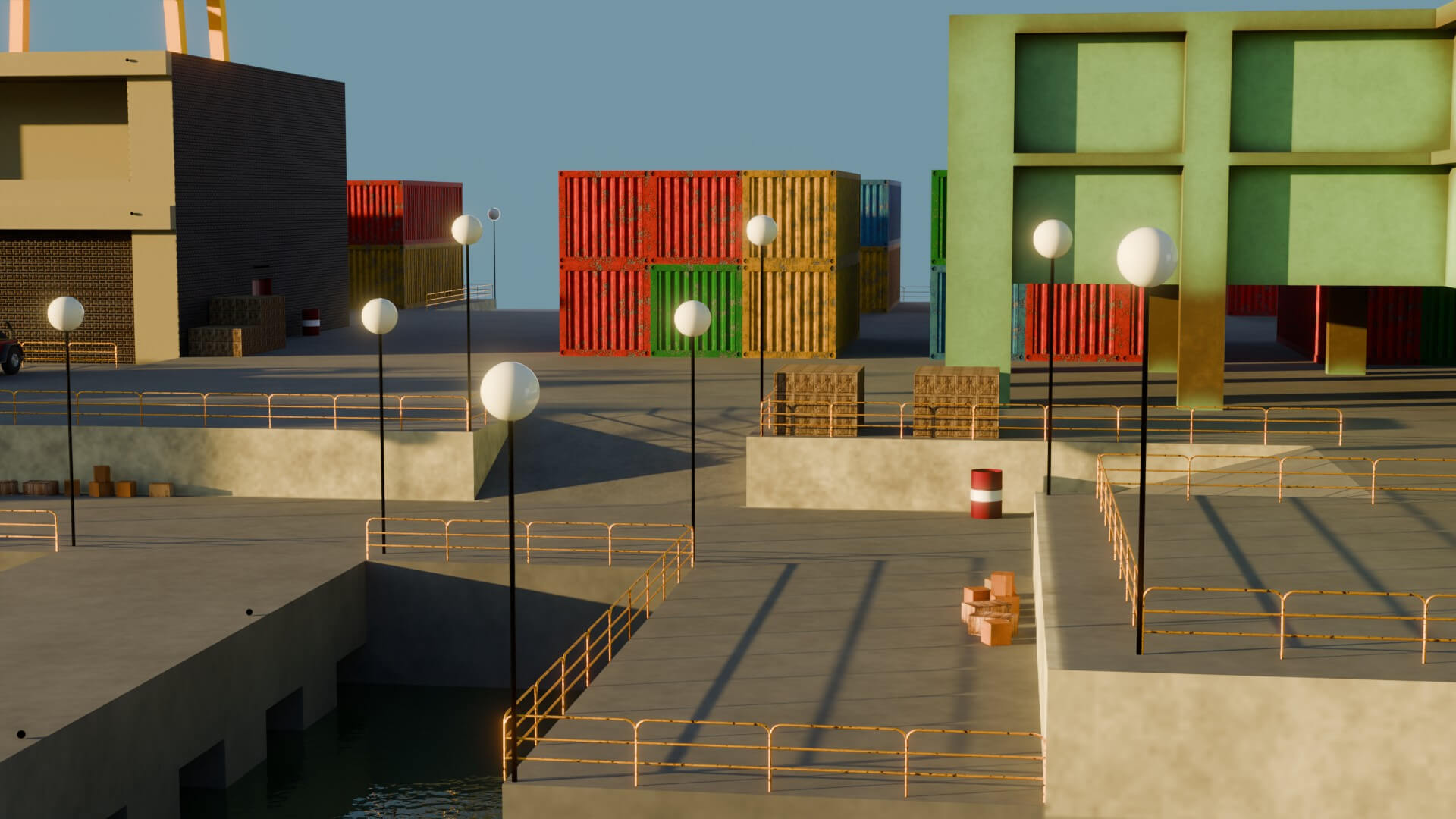 Harbor Port Low Poly - 3D Model by sathak