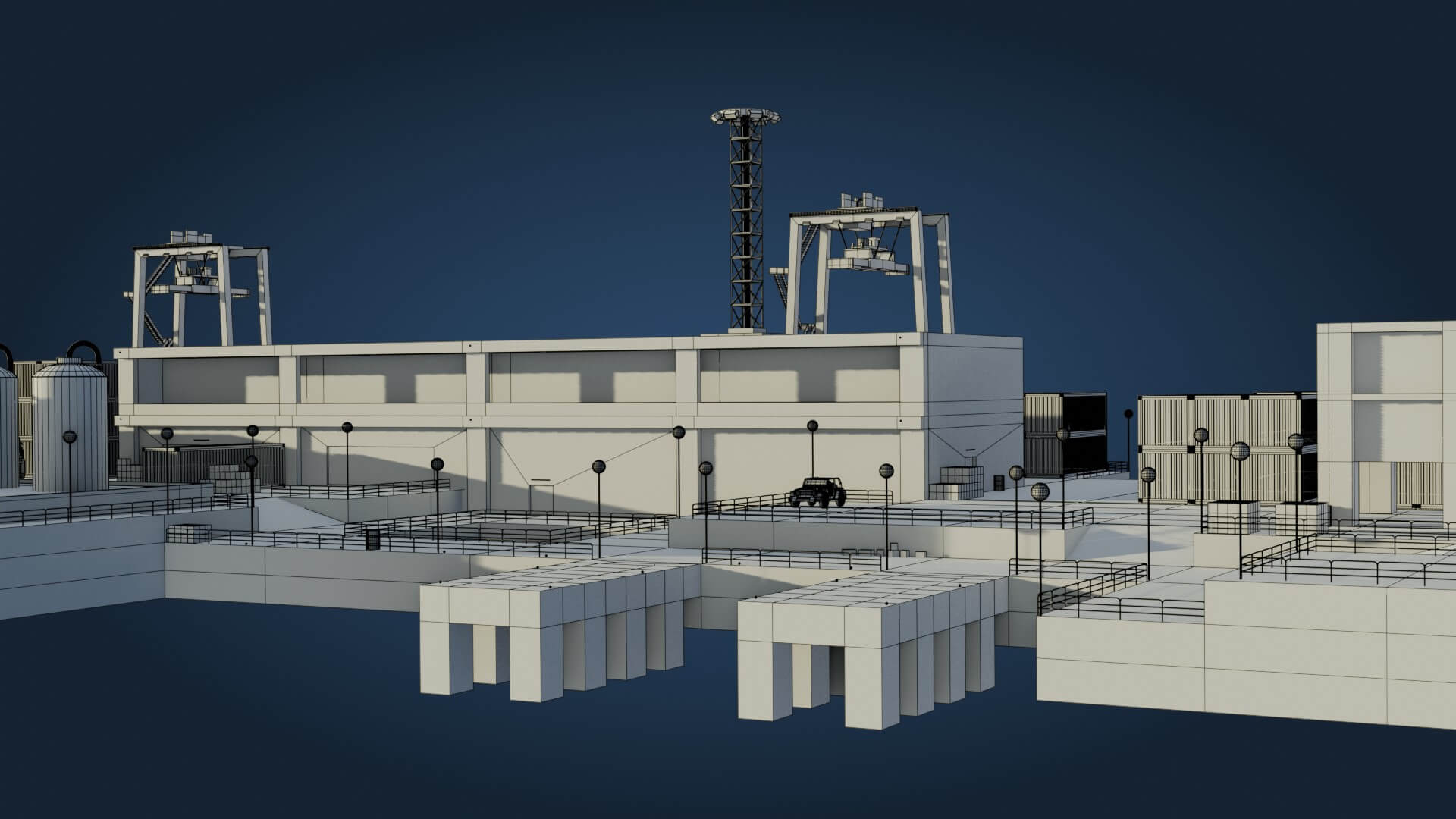 Harbor Port Low Poly - 3D Model by sathak