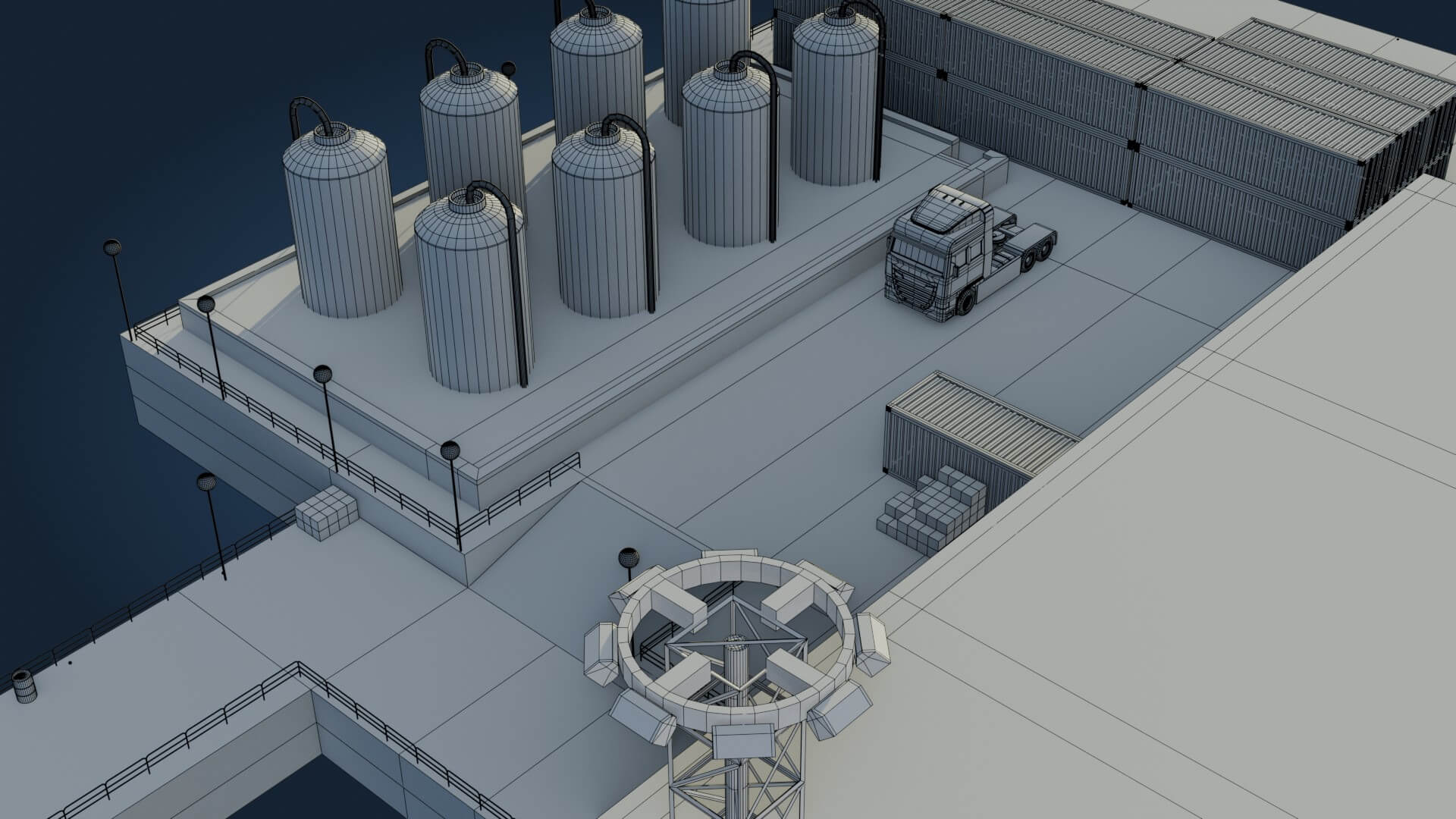 Harbor Port Low Poly - 3D Model by sathak