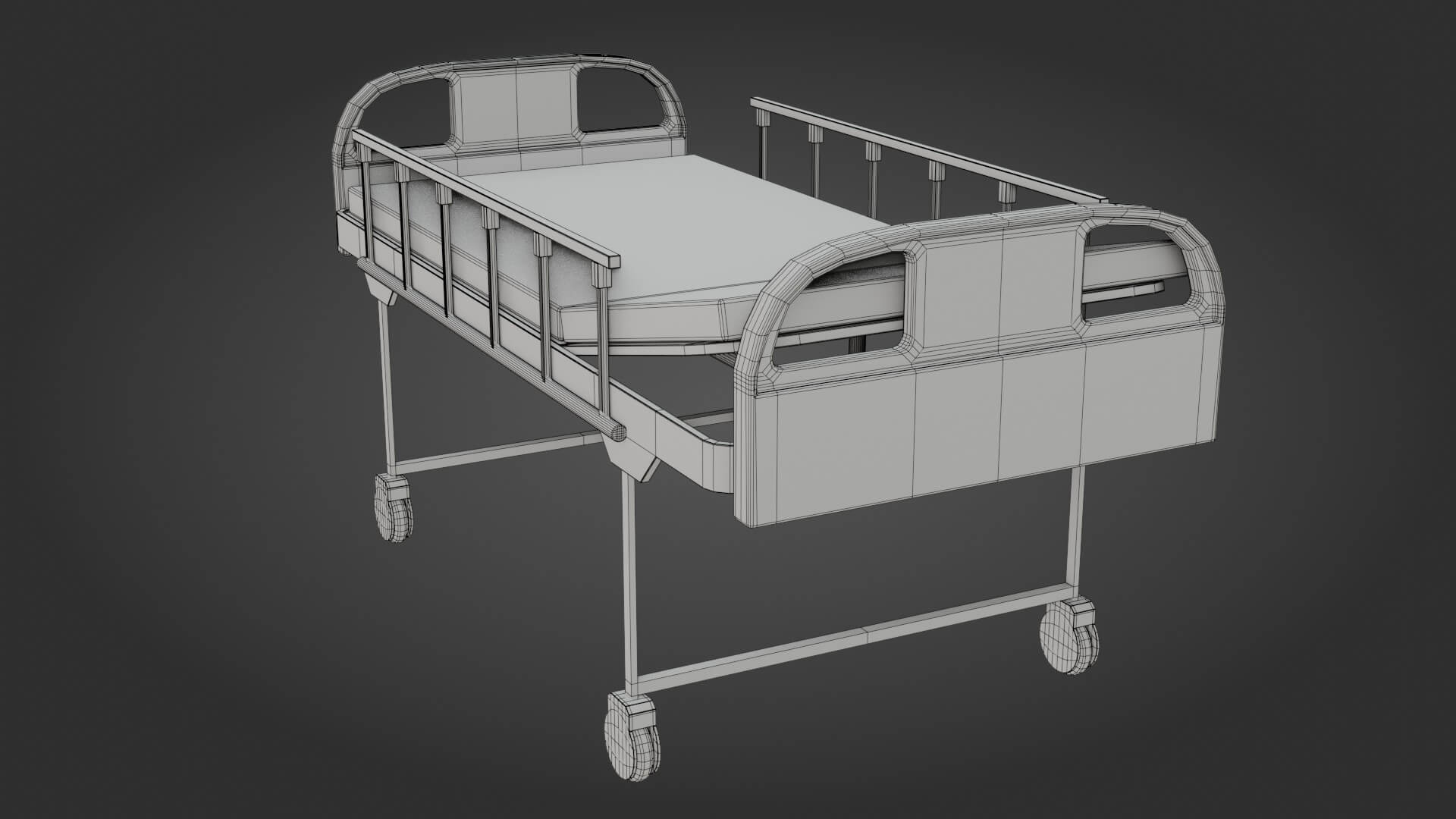 Hospital Bed - 3D Model by sathak