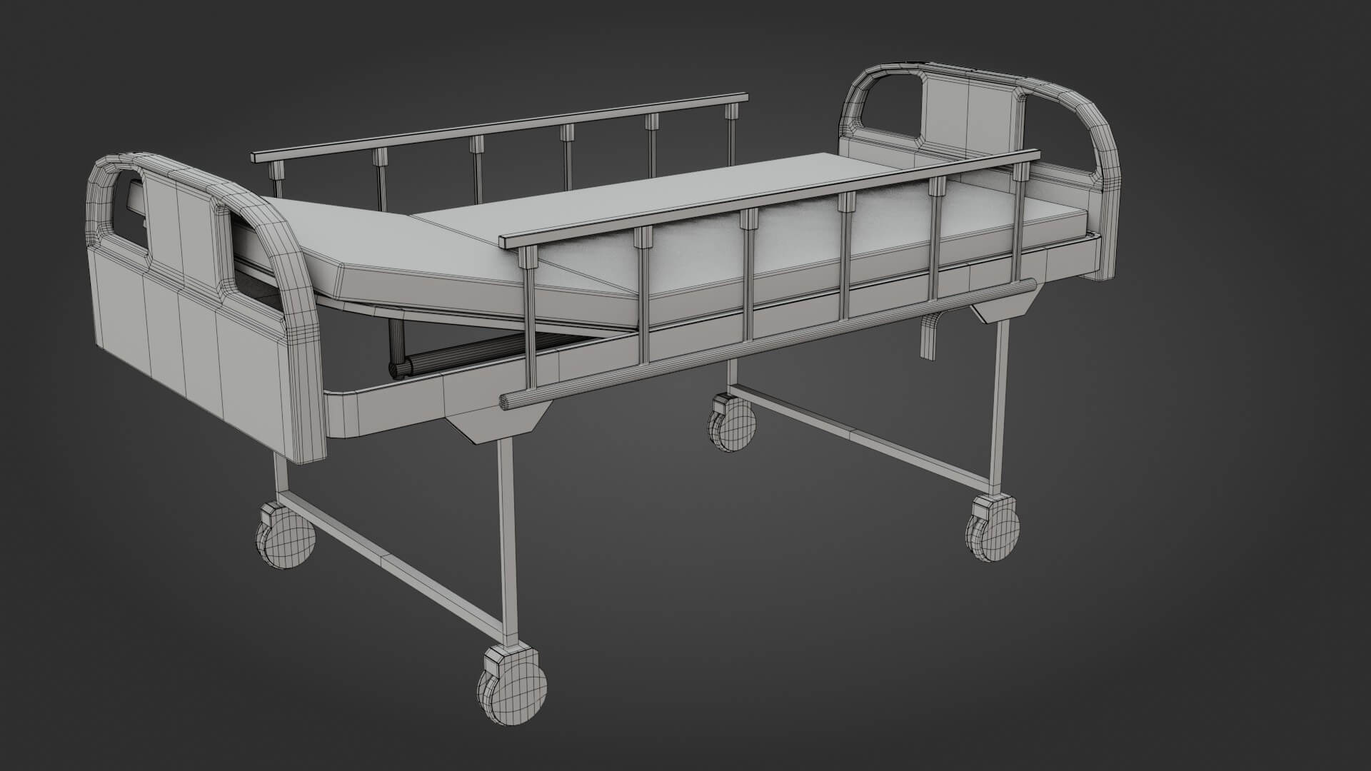 Hospital Bed - 3D Model by sathak