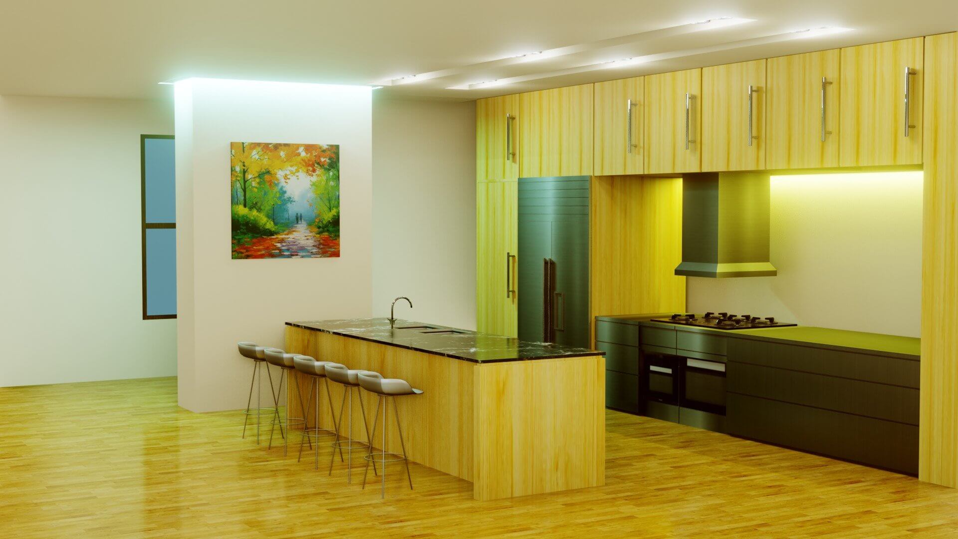 Kitchen Interior - 3D Model by sathak