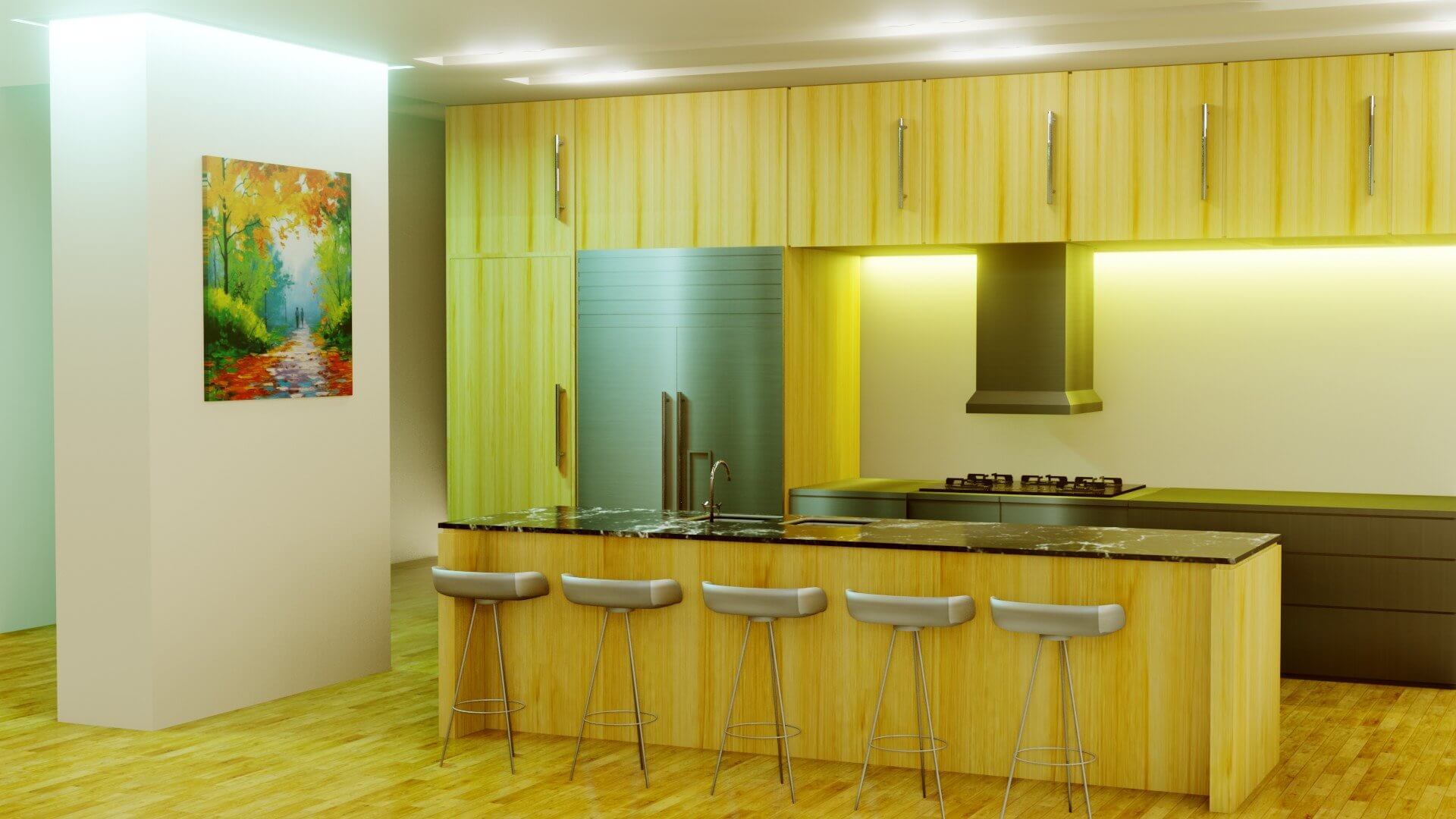 Kitchen Interior - 3D Model by sathak