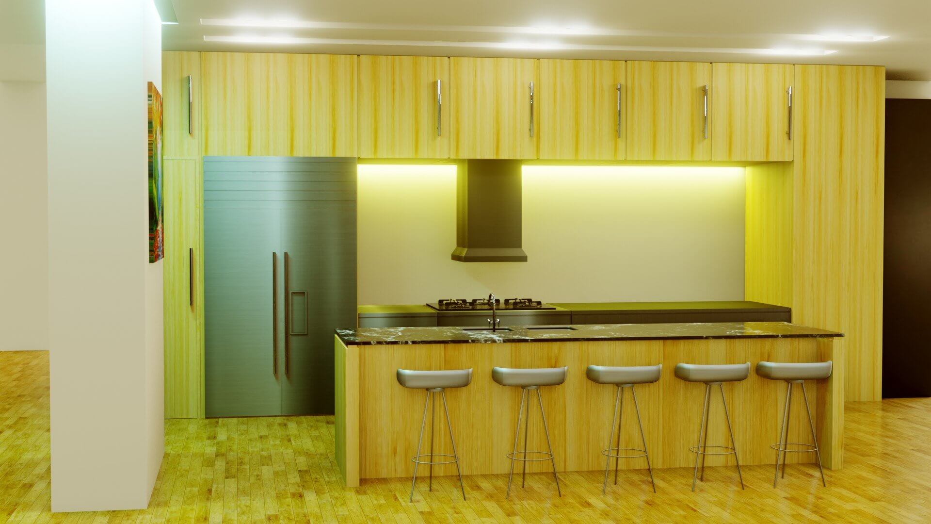 Kitchen Interior - 3D Model by sathak