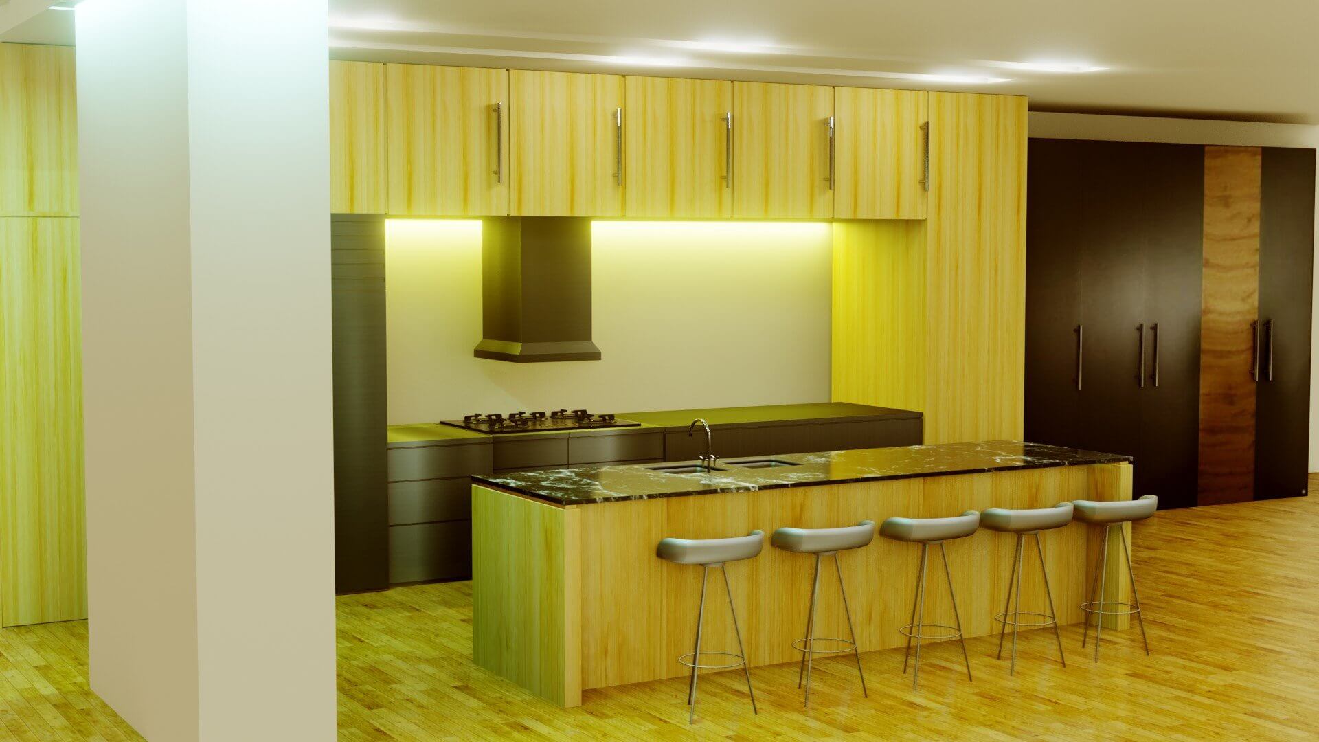 Kitchen Interior - 3D Model by sathak