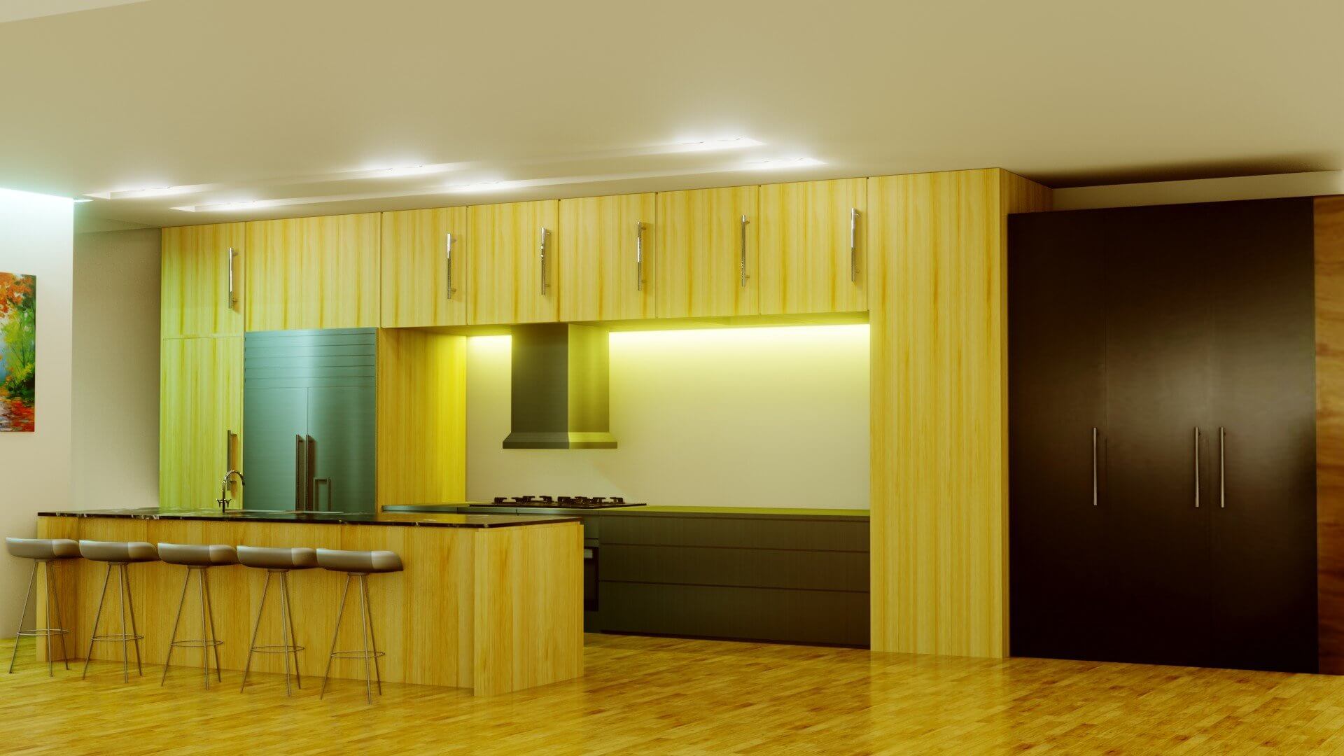 Kitchen Interior - 3D Model by sathak