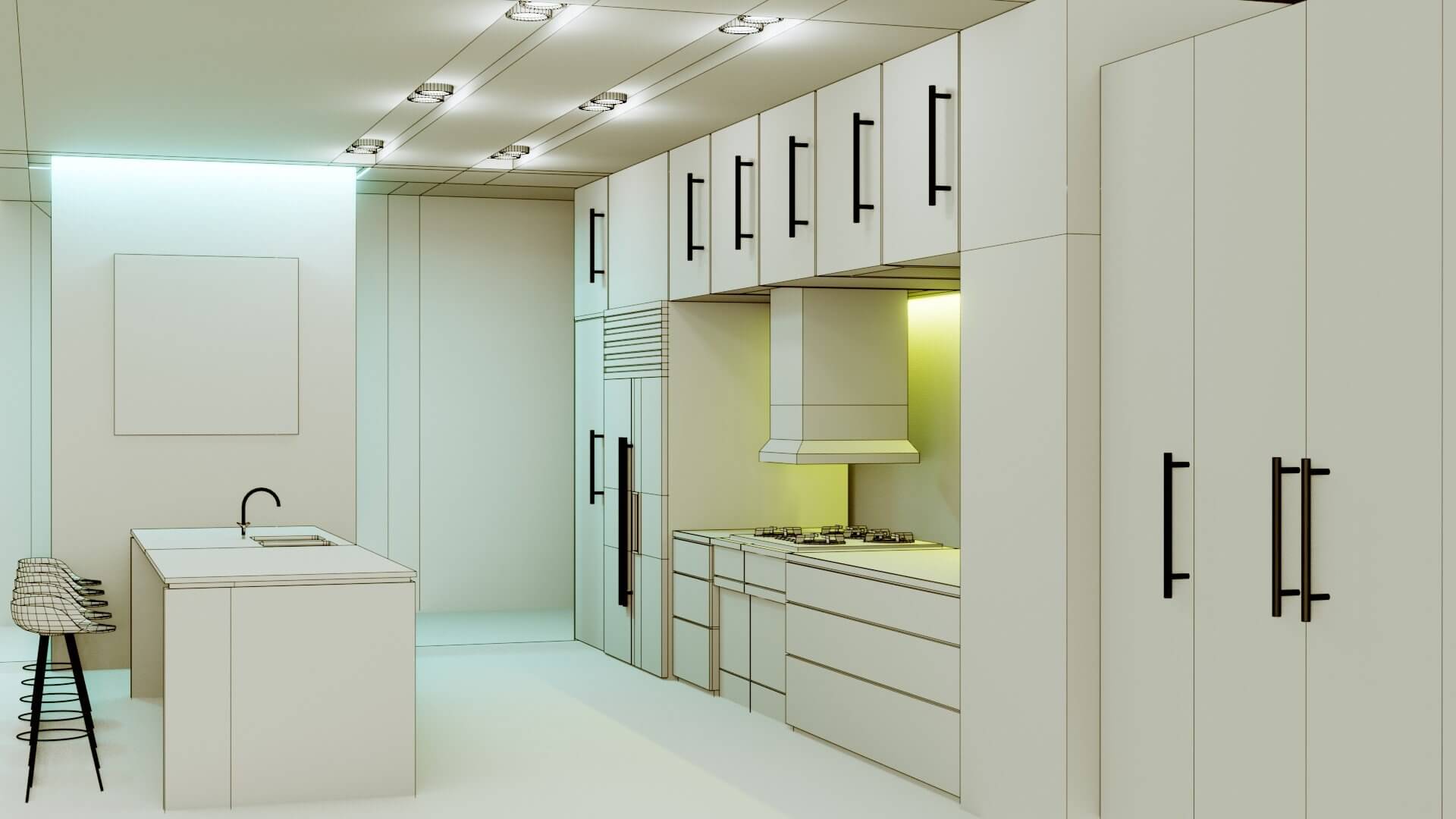 Kitchen Interior - 3D Model by sathak