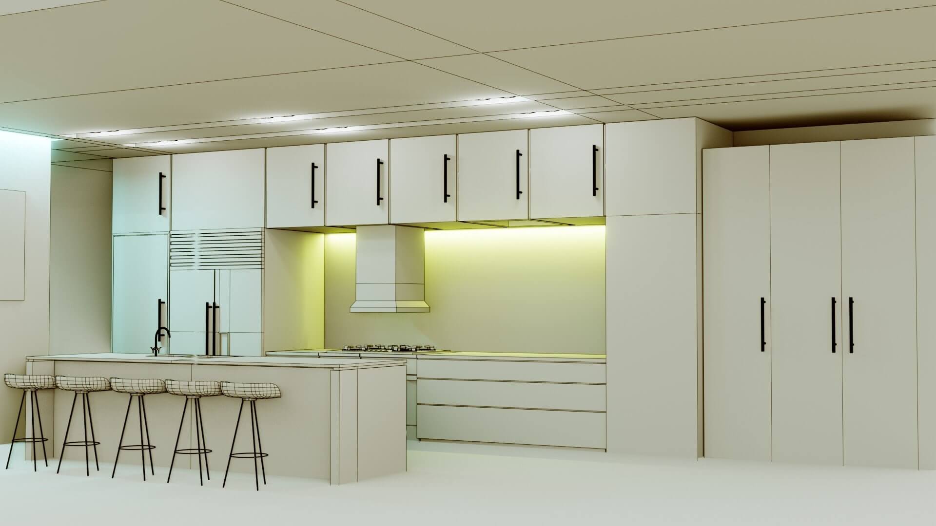 Kitchen Interior - 3D Model by sathak