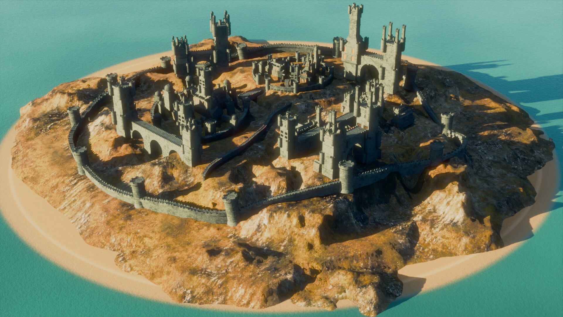 Low Poly Castle - 3D Model by sathak