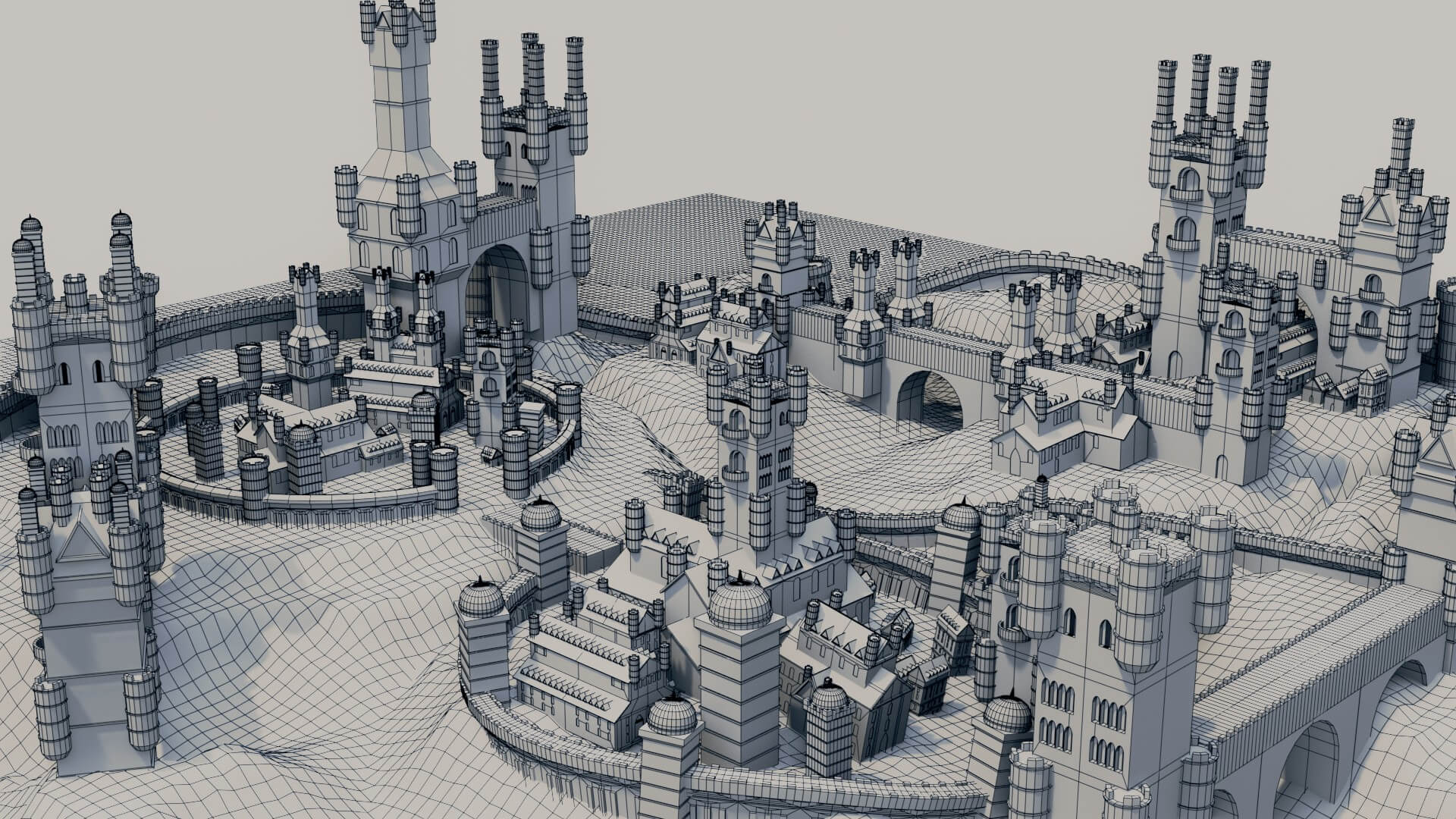 Low Poly Castle - 3D Model by sathak
