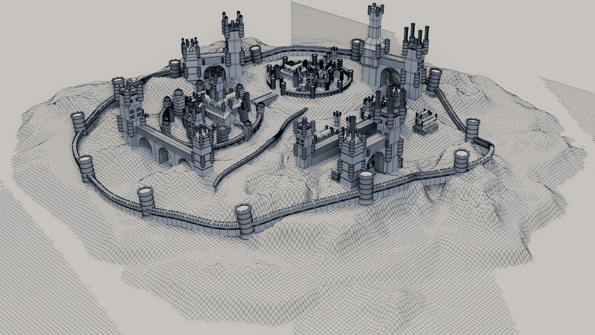 Low Poly Castle - 3D Model by sathak