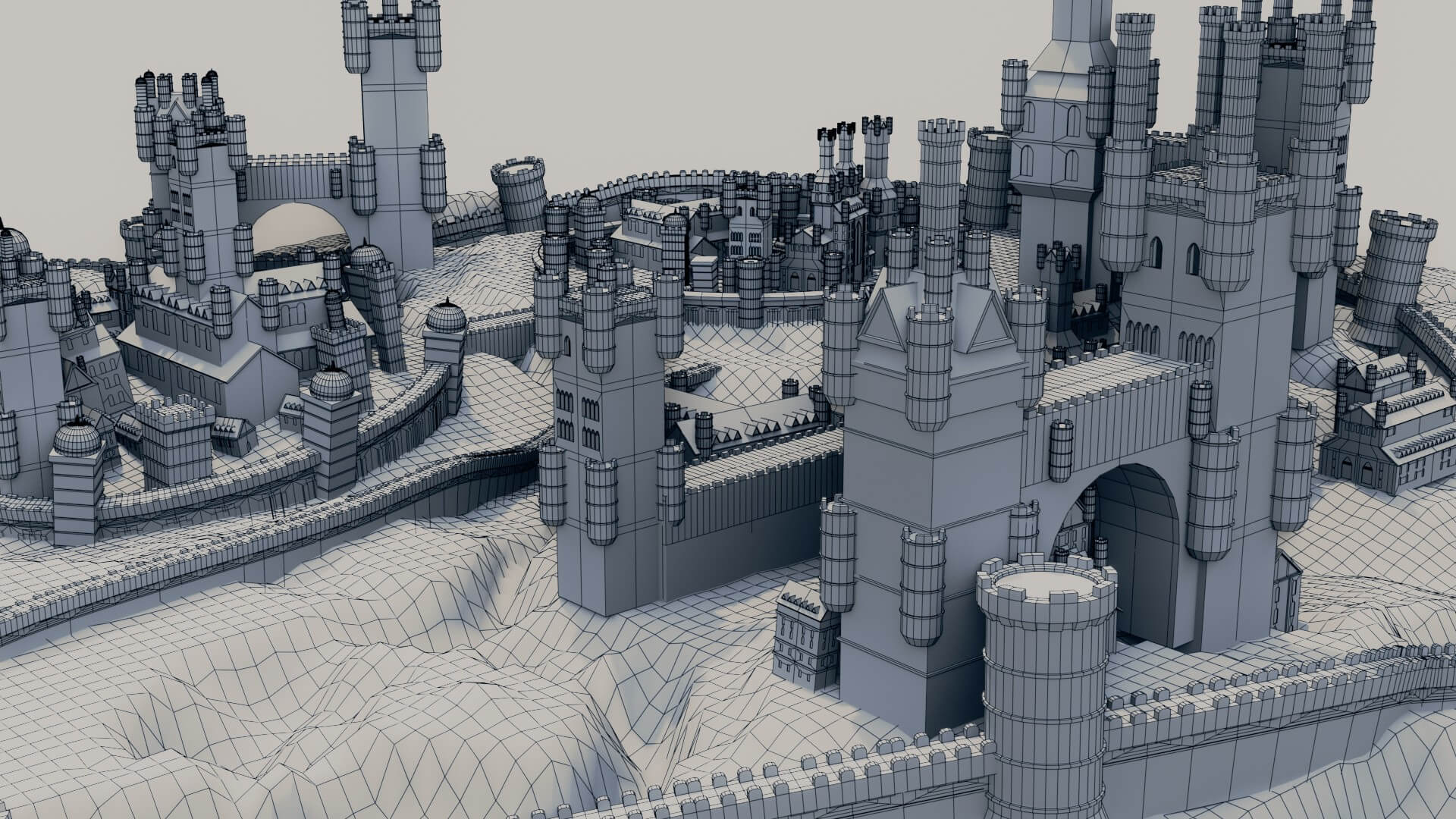 Low Poly Castle - 3D Model by sathak