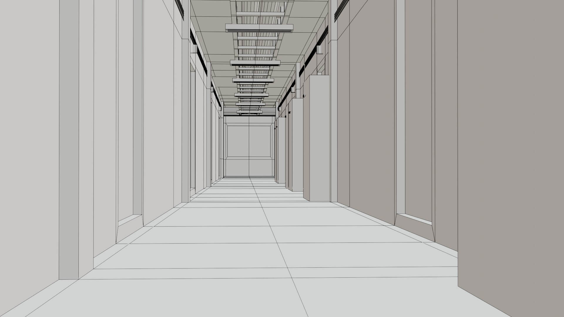 Modular Basement Corridor - 3D Model by sathak