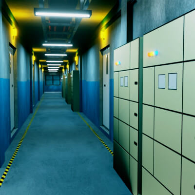 Modular Basement Corridor - 3D Model by sathak