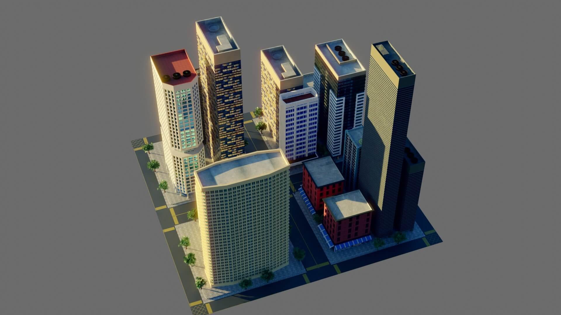 Modular City Block - 3D Model by sathak