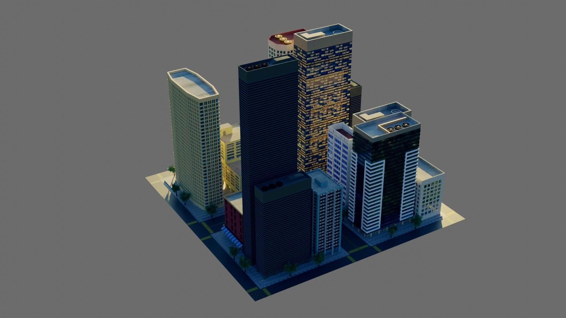 Modular City Block - 3D Model by sathak