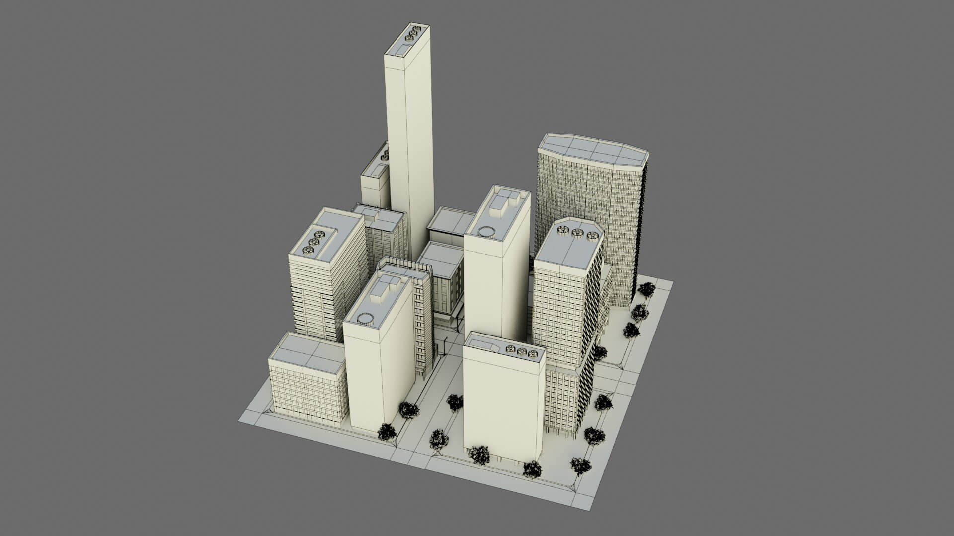 Modular City Block - 3D Model by sathak