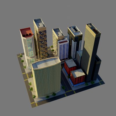 Modular City Block - 3D Model by sathak