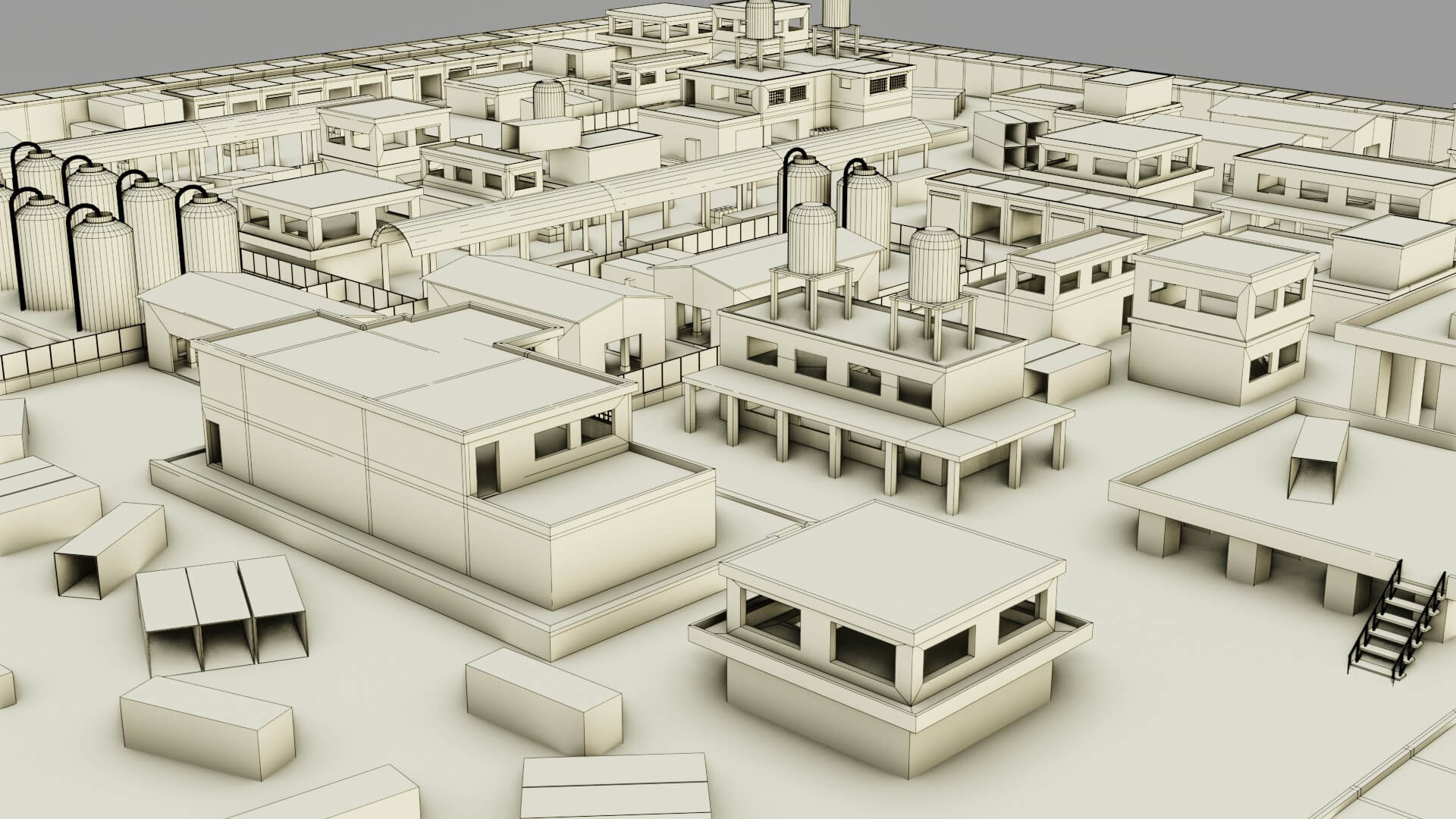 Modular FPS Game Environment and Assets - 3D Model by sathak
