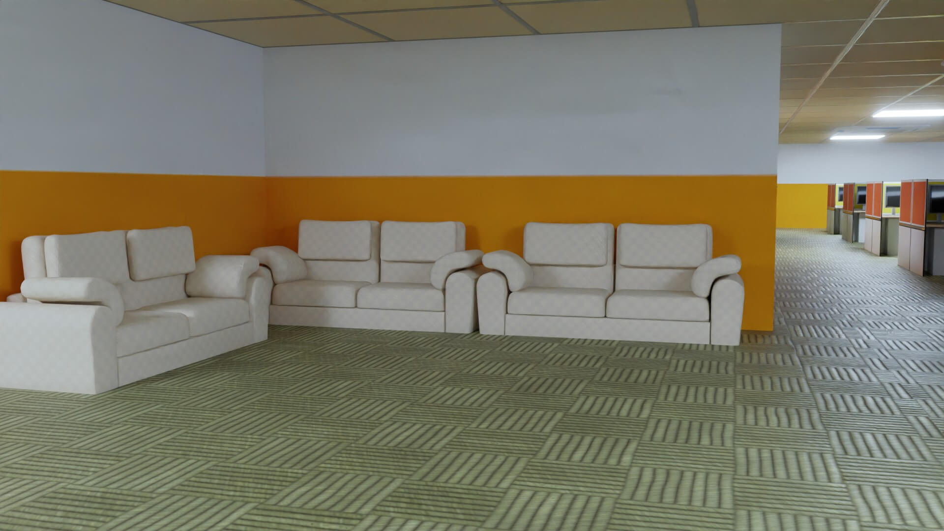 Modular Office Interior - 3D Model by sathak
