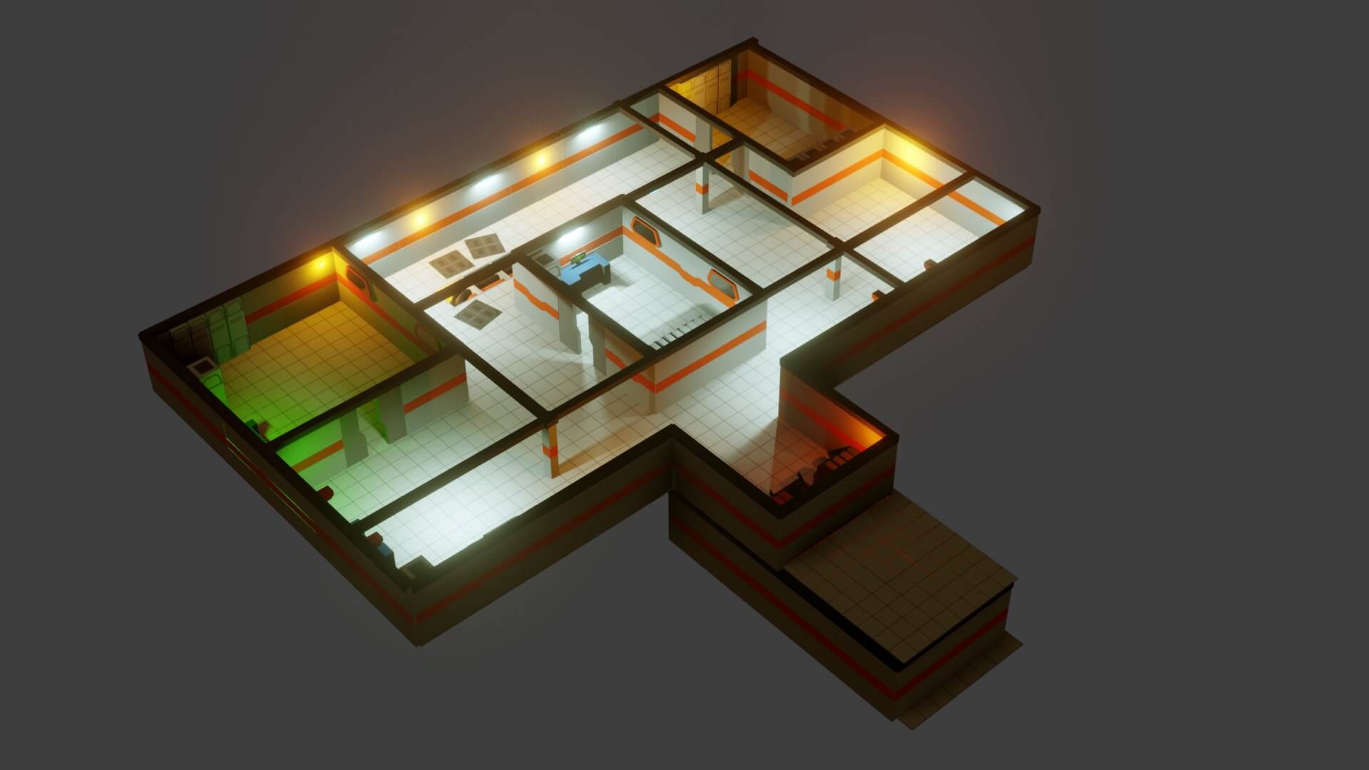 Modular Sci-Fi Lab 3D Model by sathak