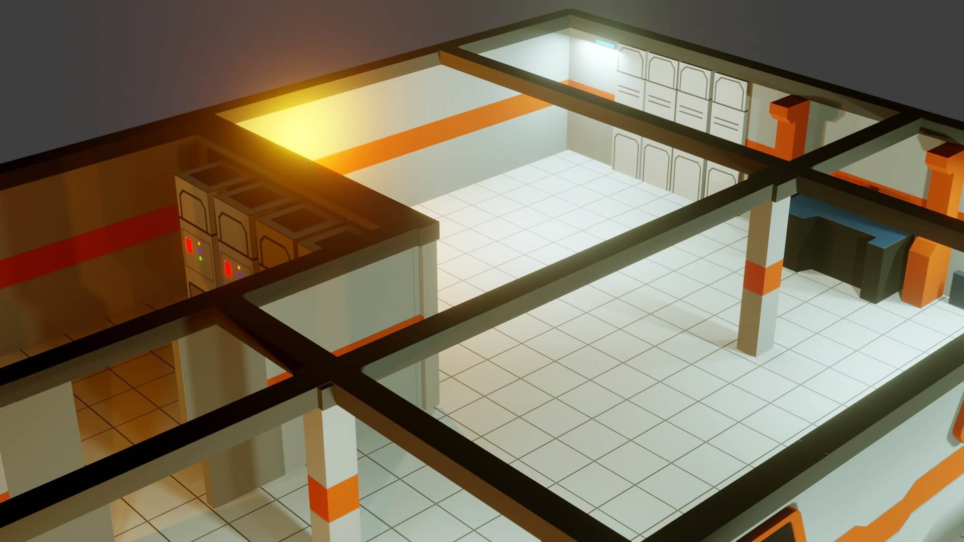 Modular Sci-Fi Lab 3D Model by sathak