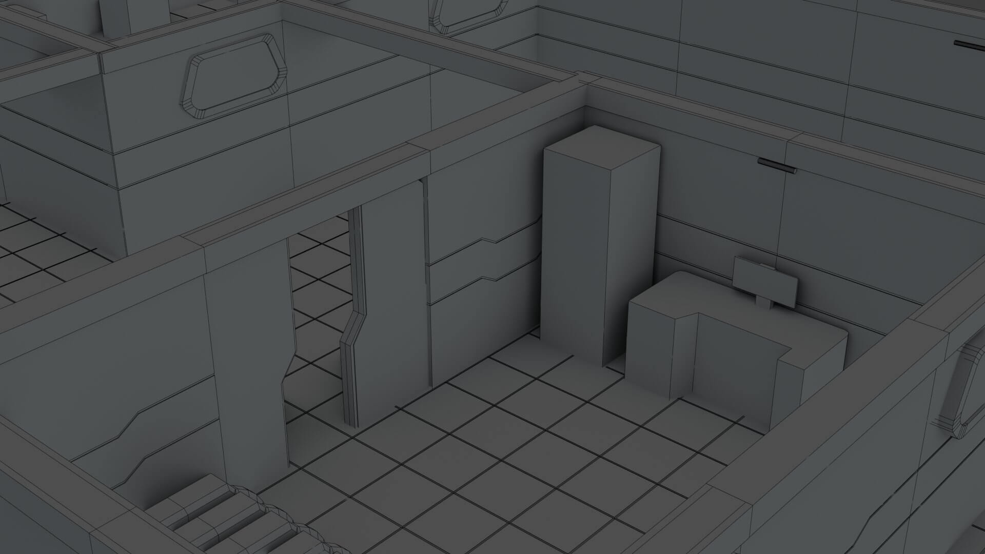 Modular Sci-Fi Lab 3D Model by sathak