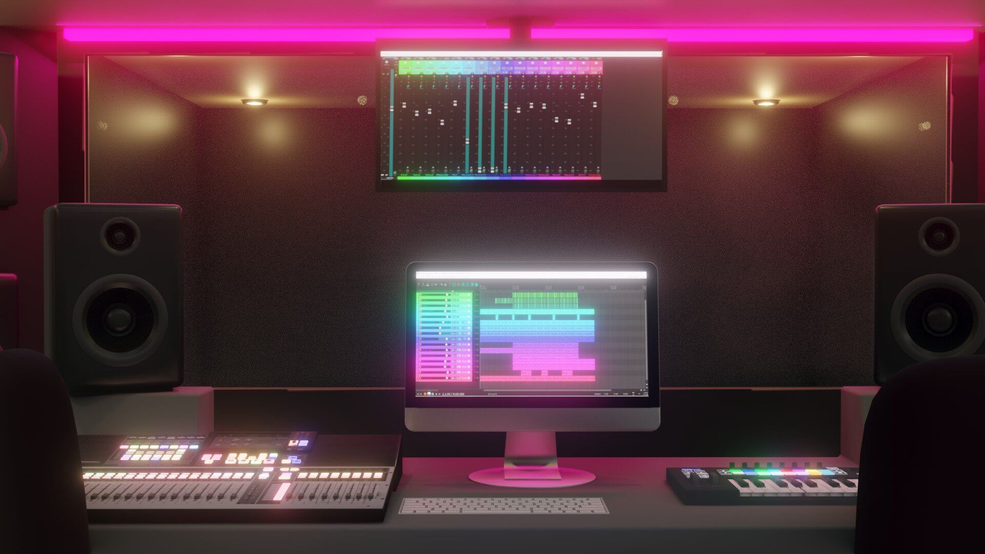 Music Recording Studio - 3D Model by sathak