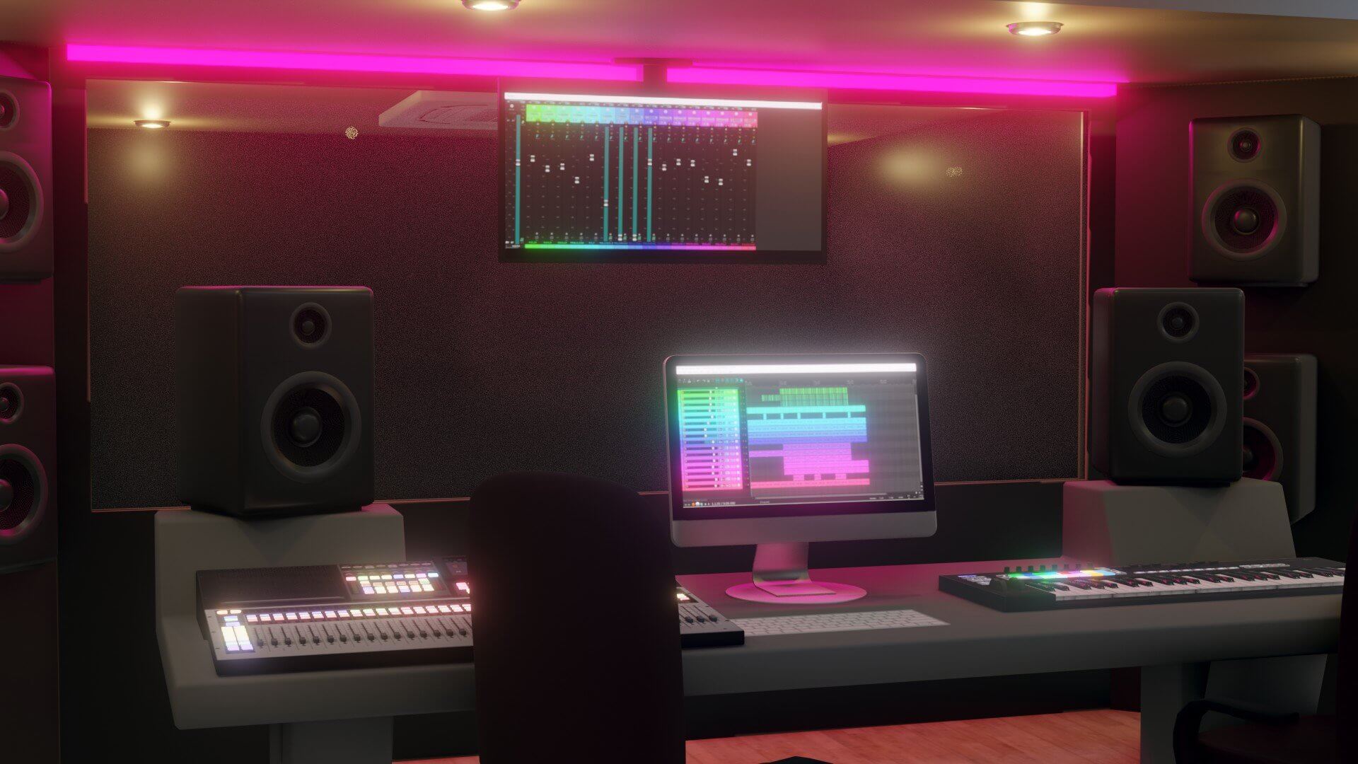 Music Recording Studio - 3D Model by sathak