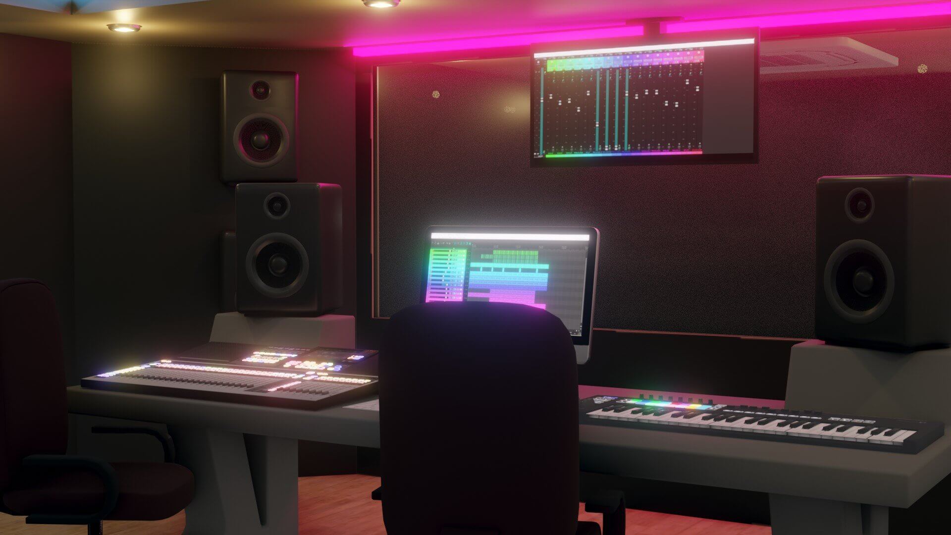 Music Recording Studio - 3D Model by sathak