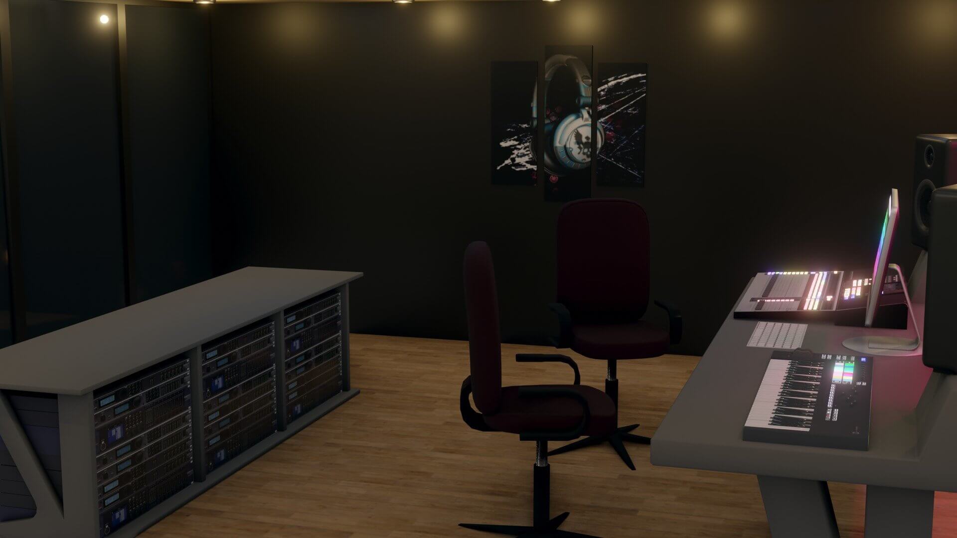 Music Recording Studio - 3D Model by sathak