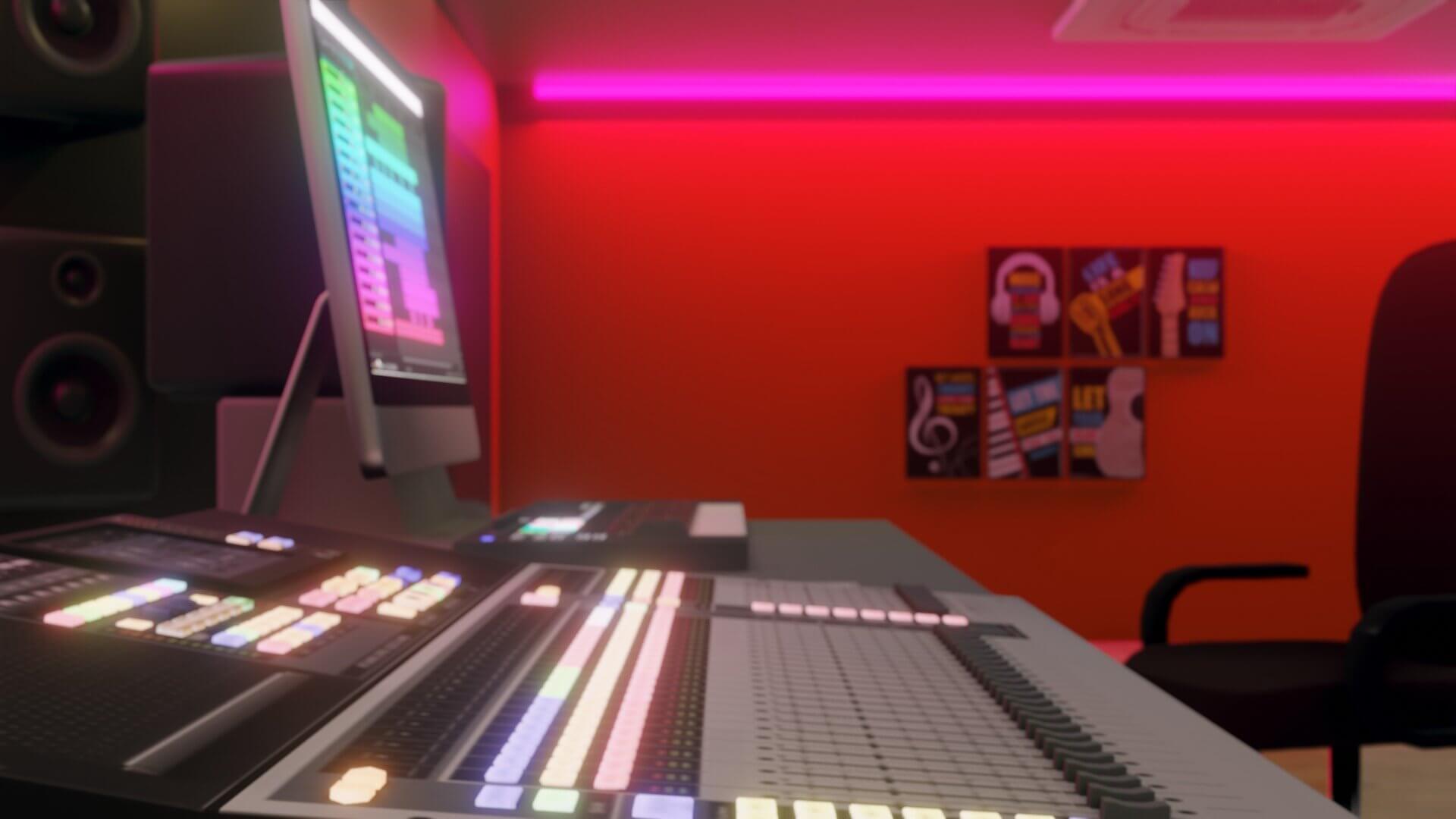 Music Recording Studio - 3D Model by sathak