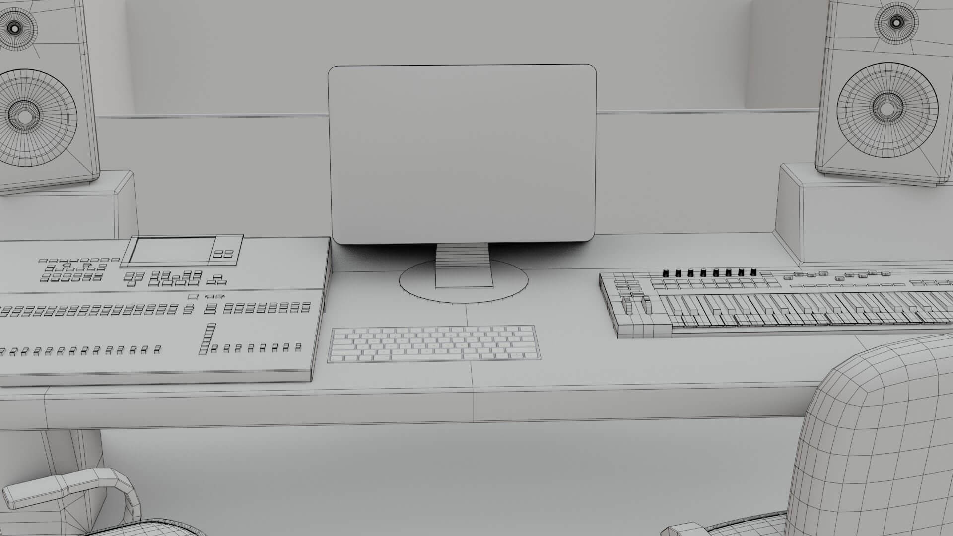 Music Recording Studio - 3D Model by sathak