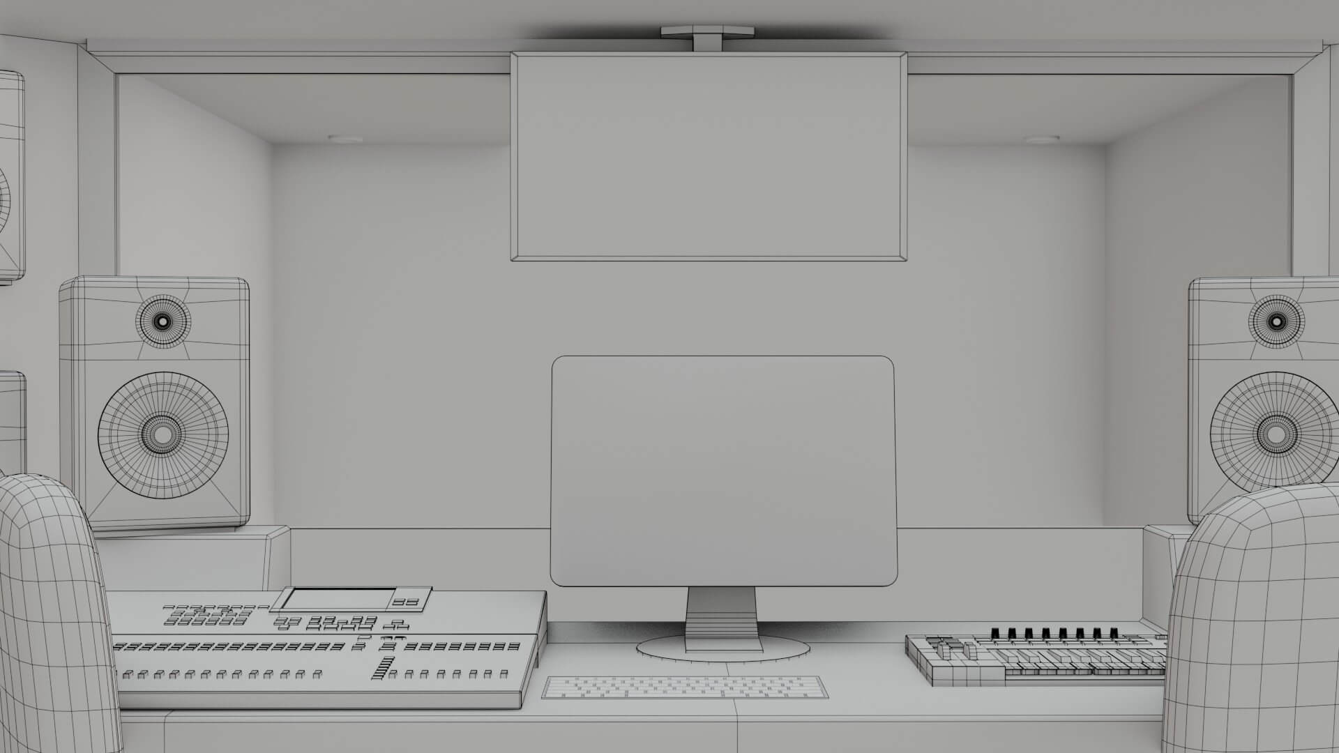 Music Recording Studio - 3D Model by sathak