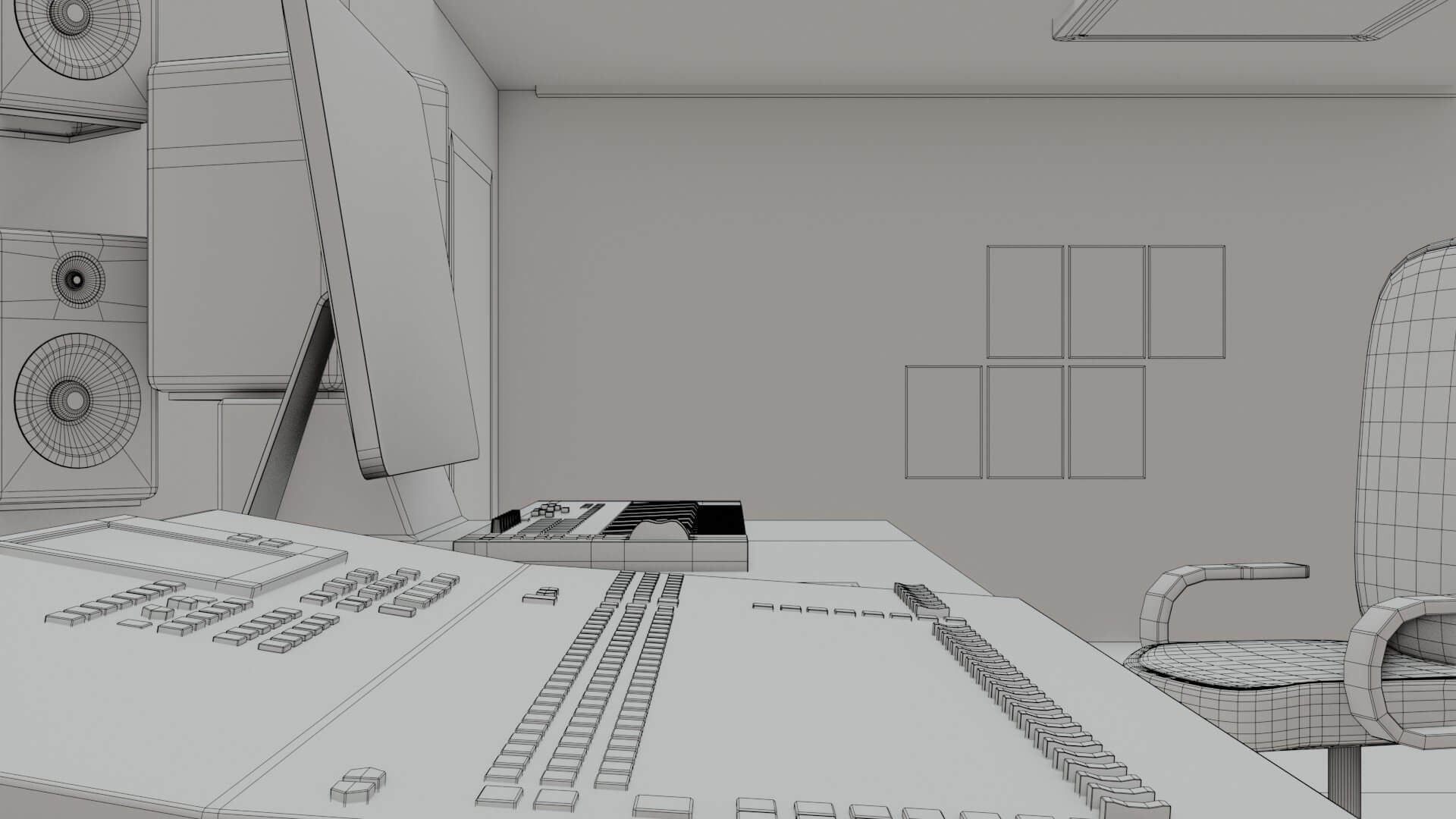 Music Recording Studio - 3D Model by sathak