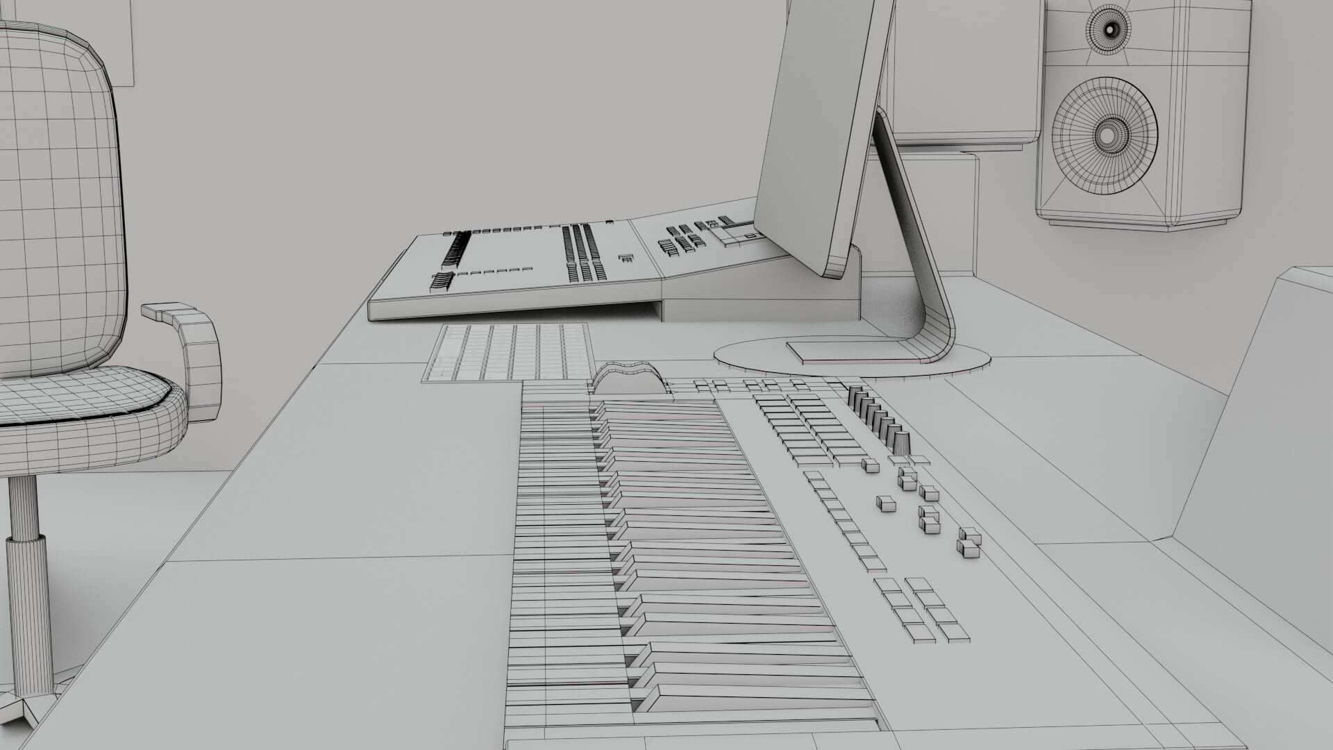 Music Recording Studio - 3D Model by sathak