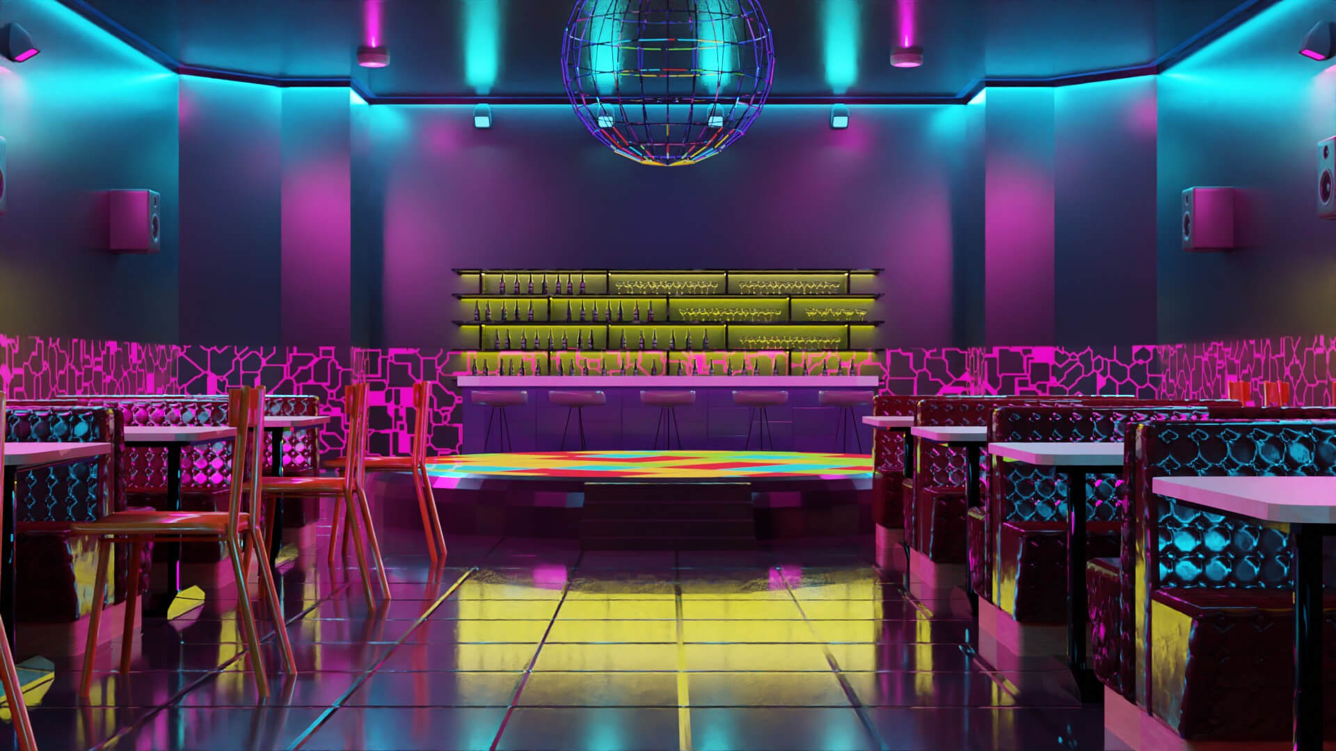 Night Club Interior - 3D Model by sathak