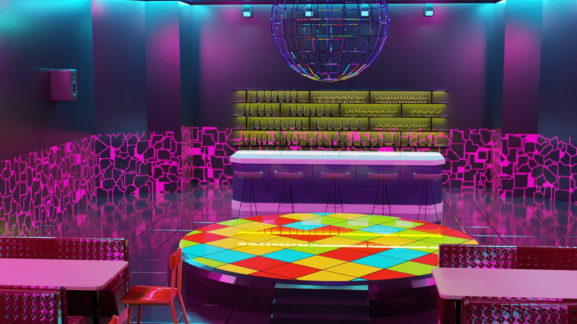 Night Club Interior - 3D Model by sathak