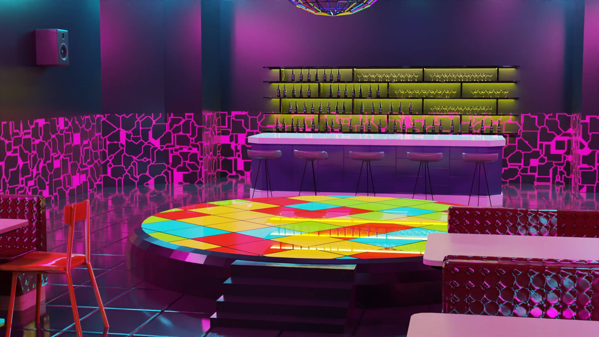 Night Club Interior - 3D Model by sathak