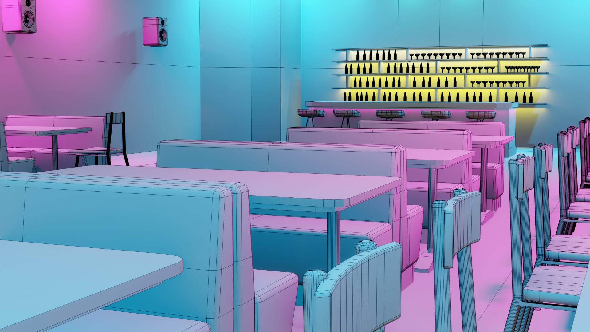 Night Club Interior - 3D Model by sathak