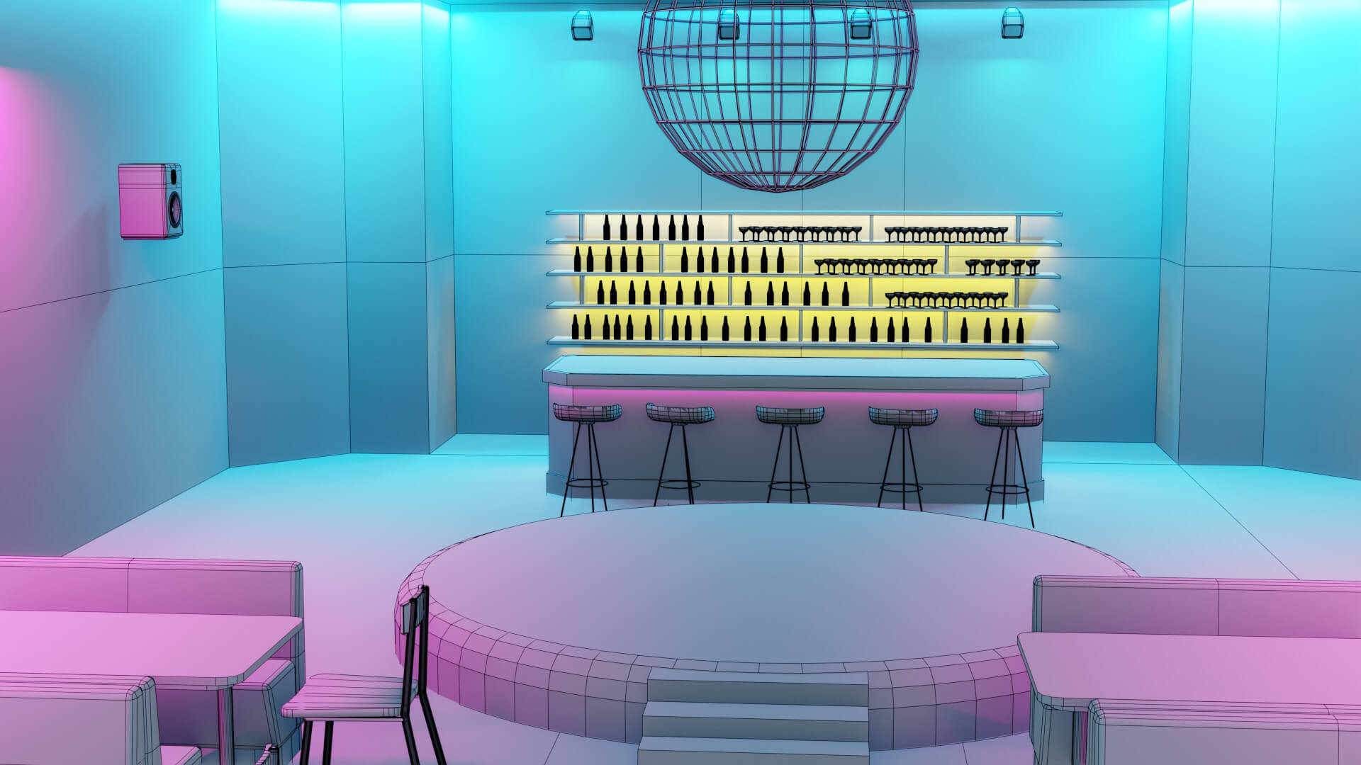 Night Club Interior - 3D Model by sathak