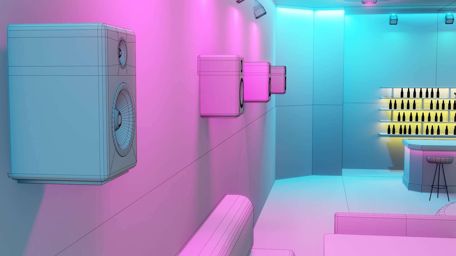 Night Club Interior - 3D Model by sathak