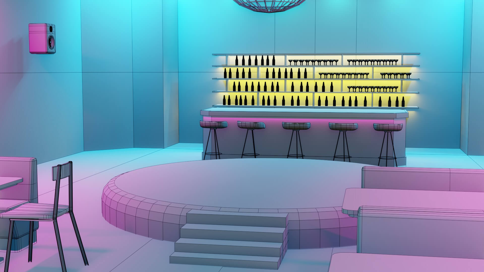 Night Club Interior - 3D Model by sathak