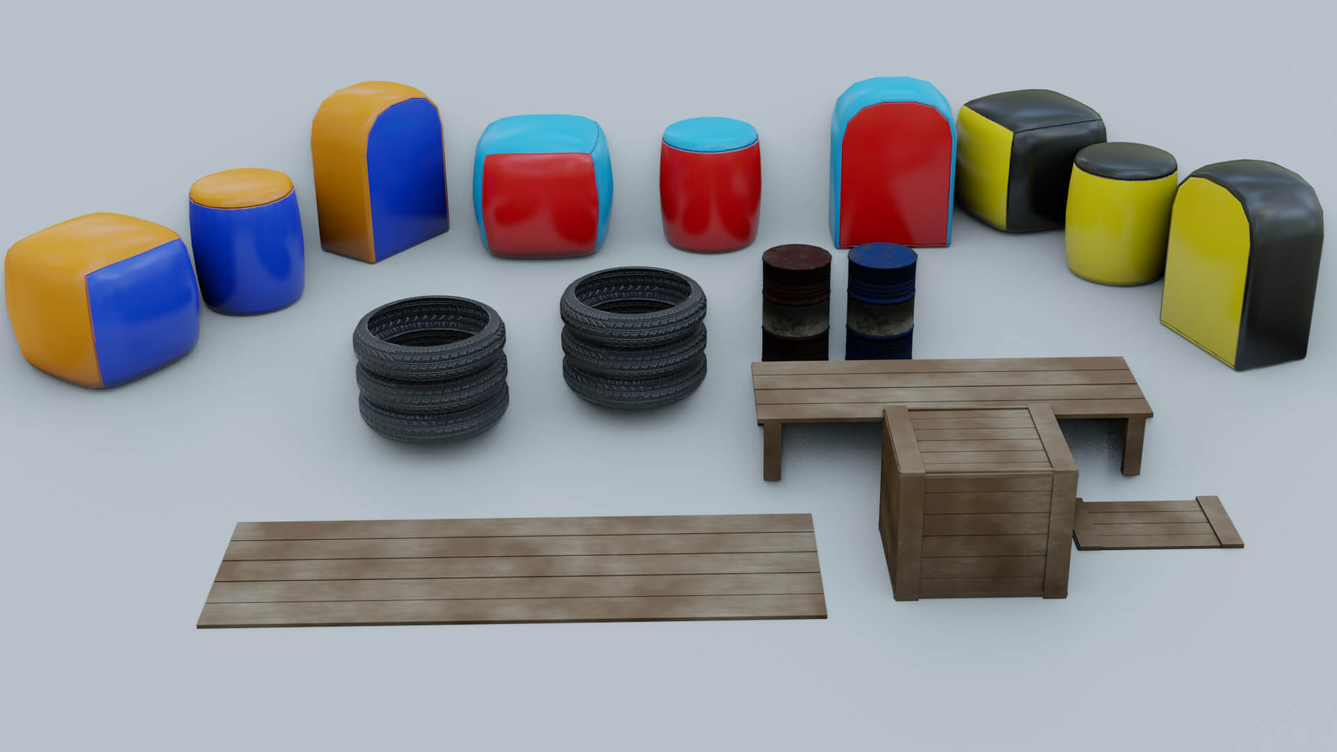 Paint Ball Game Equipment Collection - 3D Model by sathak