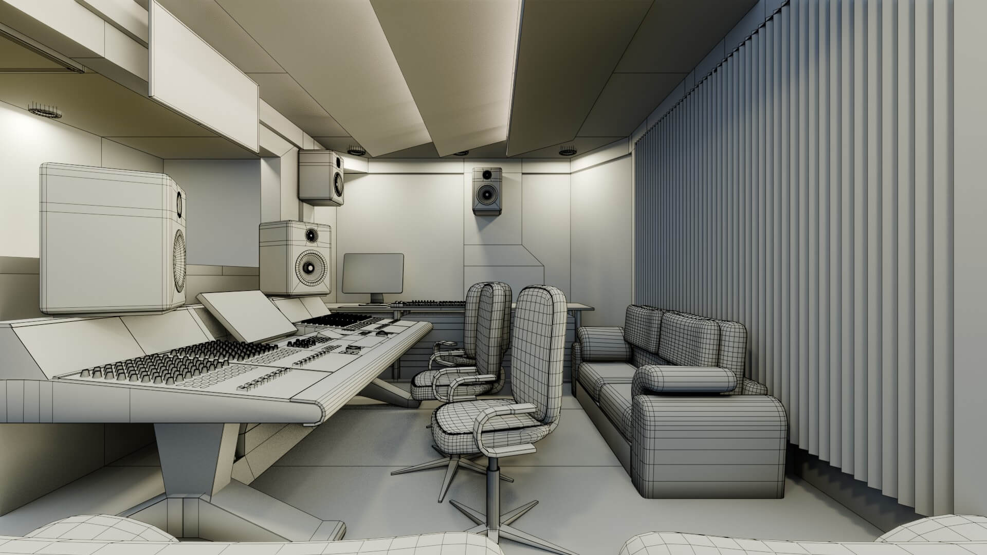 Recording Studio - 3D Model by sathak