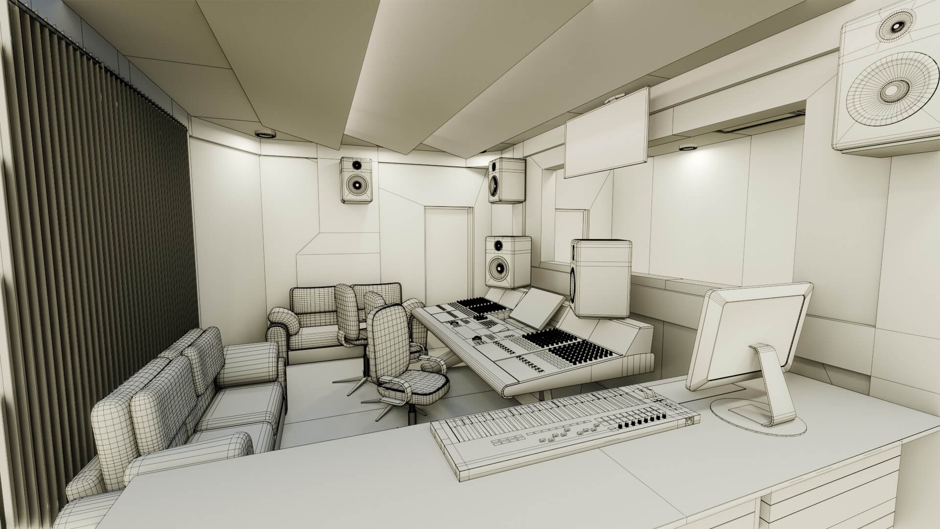 Recording Studio - 3D Model by sathak