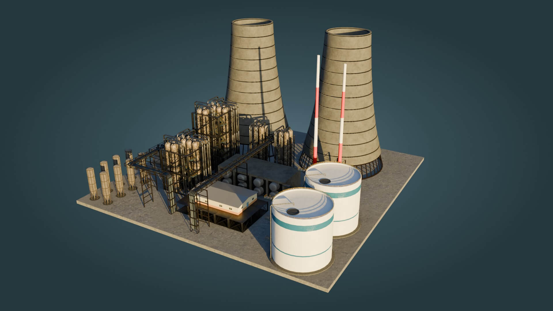Refinery Unit - 3D Model by sathak
