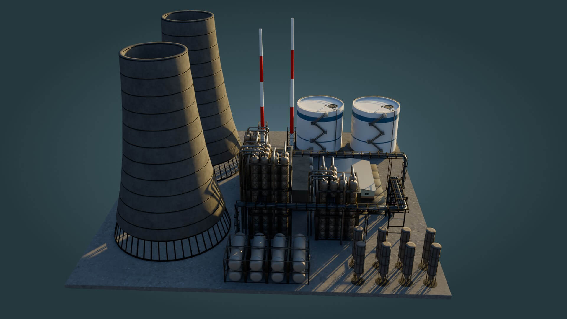 Refinery Unit - 3D Model by sathak