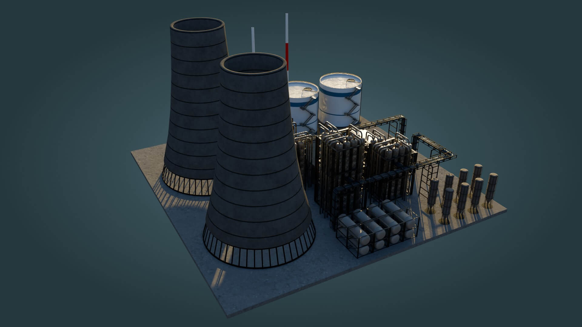 Refinery Unit - 3D Model by sathak
