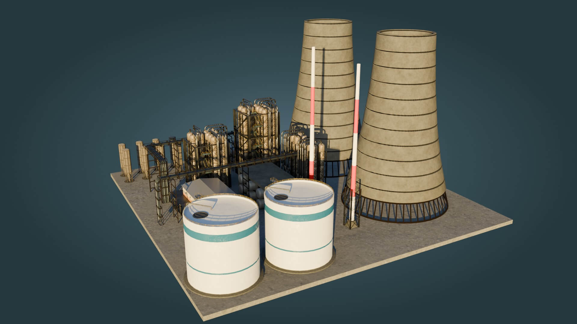 Refinery Unit - 3D Model by sathak